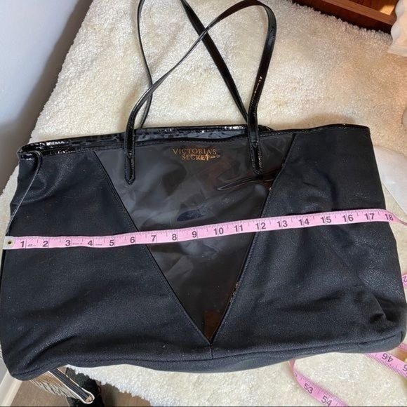 Victoria's Secret | Bags | Victorias Secret Black Tote Carryall With ...